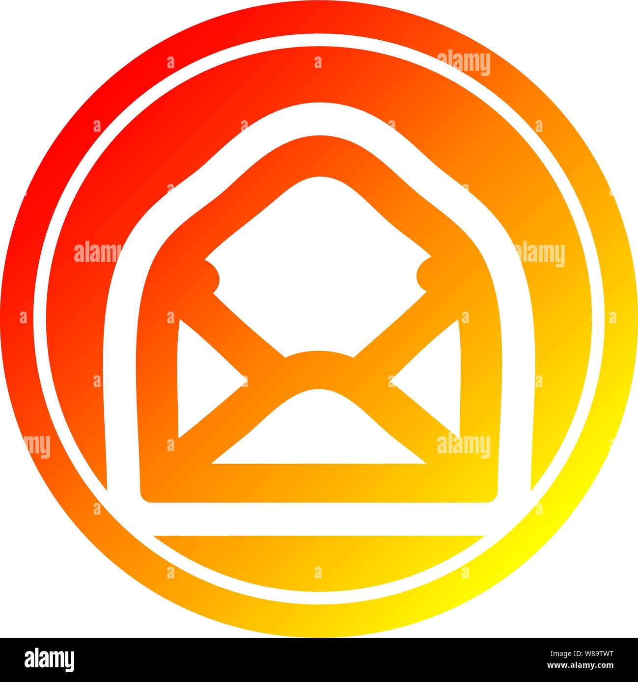 envelope letter circular icon with warm gradient finish Stock Vector ...