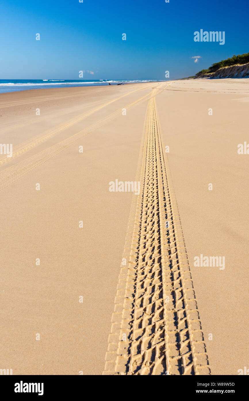 Tyre Tracks on the Beach Stock Photo - Alamy