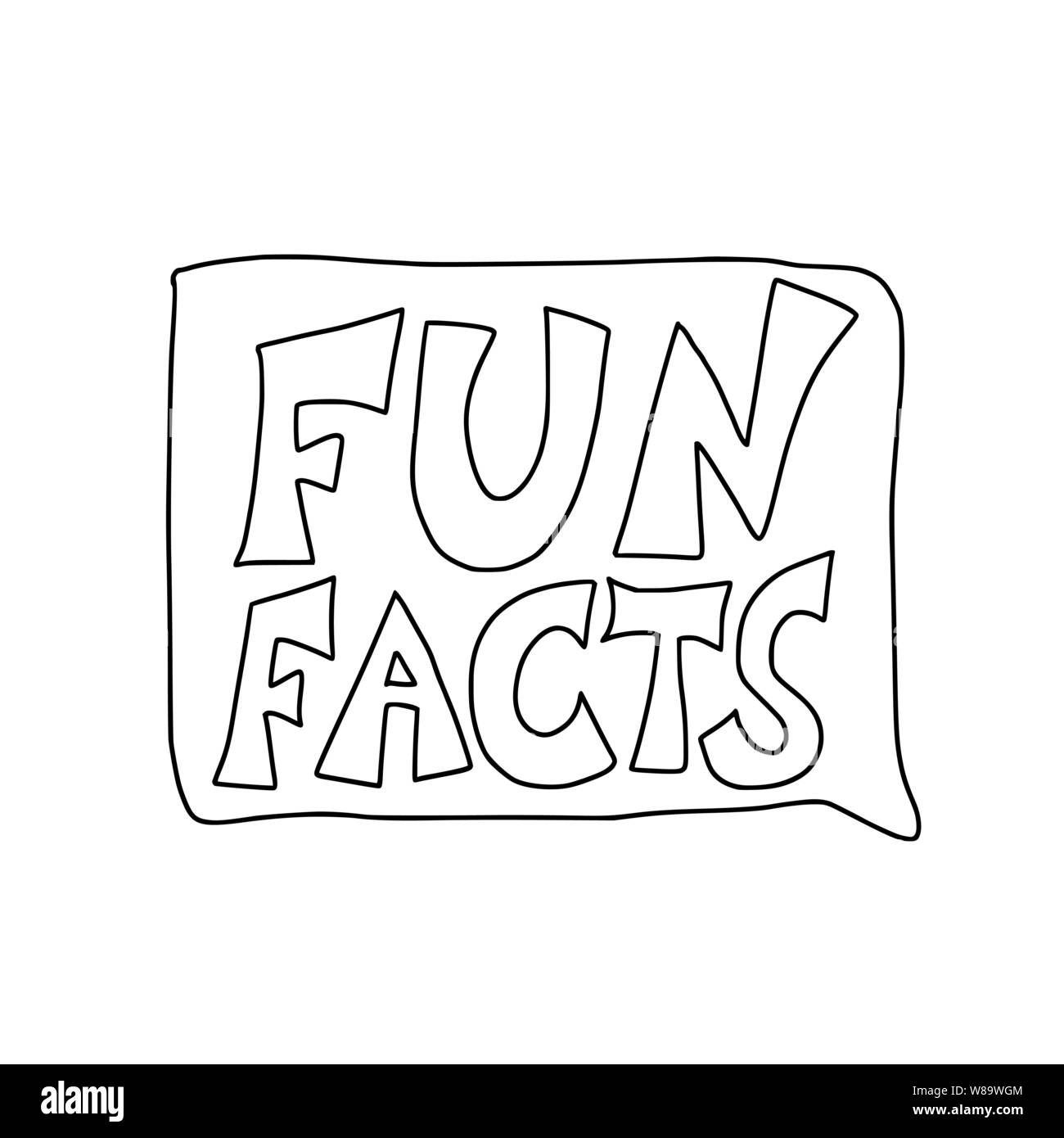 Fun facts quote with speech bubbles and megaphone. Vector stylized text ...