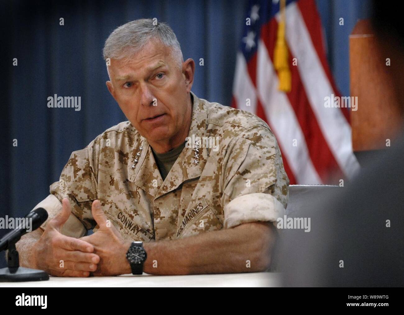 Commandant of the marine corps gen james t conway hi-res stock ...