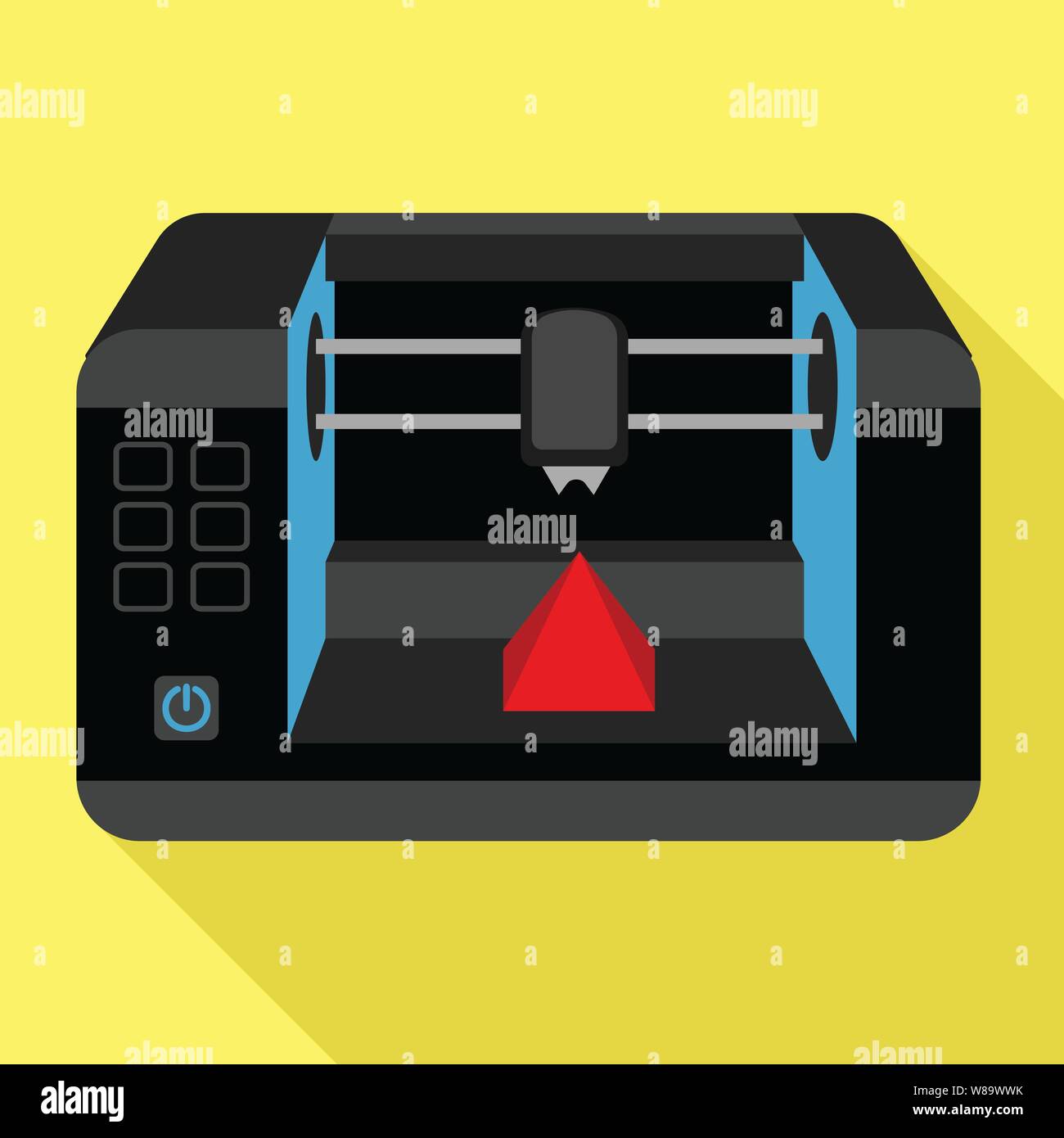 3d printer icon. Flat illustration of 3d printer vector icon for web ...