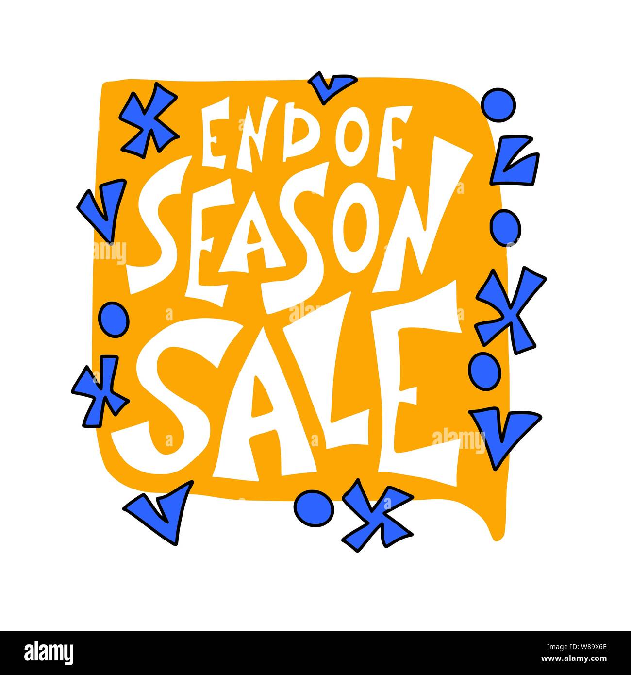 End of season sale flyer on white backdrop. Shopping coupon quote ...