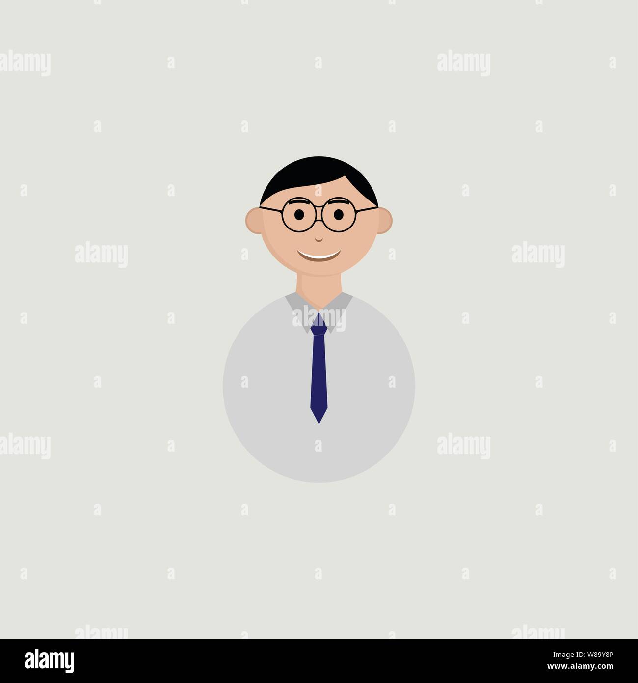 Young Man Teacher Avatar character using eyeglasses with cartoon vector ...