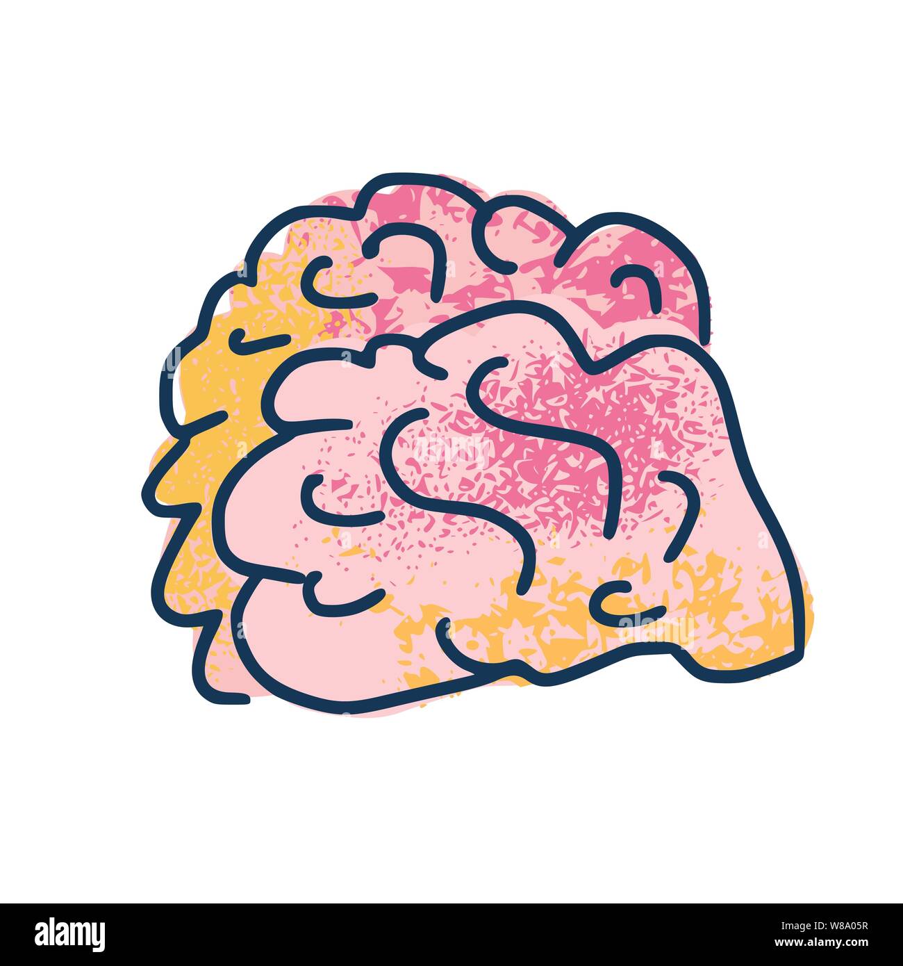 Human brain. Vector element in doodle style Stock Vector Image & Art ...