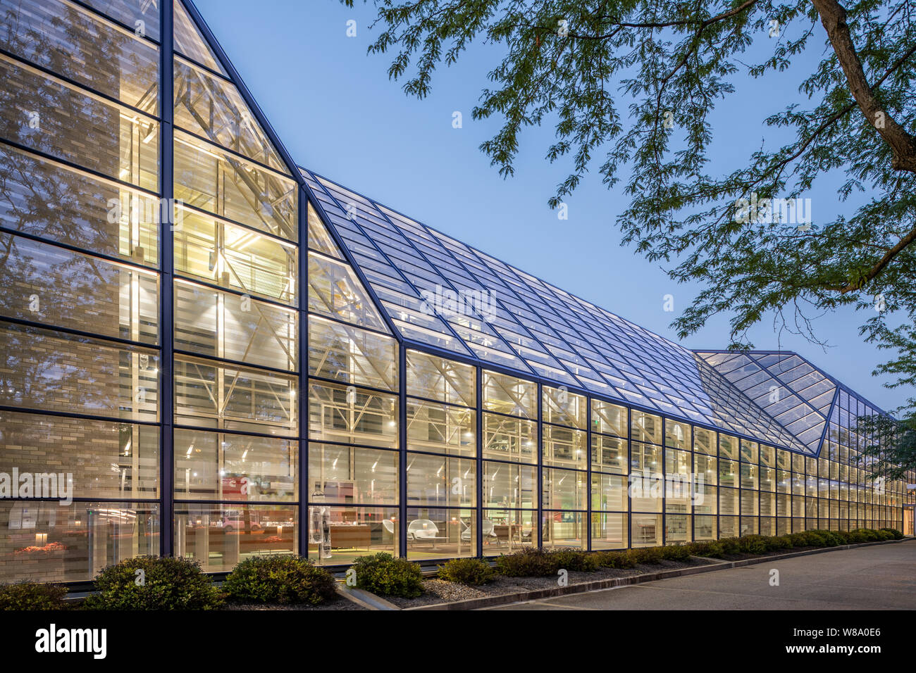 Cummins Irwin Office Building, designed by Kevin Roche Stock Photo - Alamy