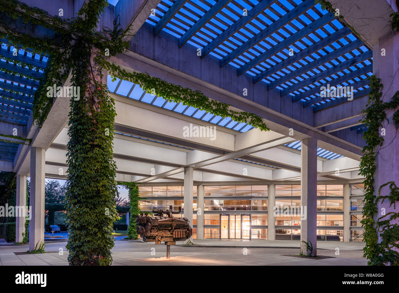Cummins Corporate Office Building, designed by Kevin Roche Stock Photo ...