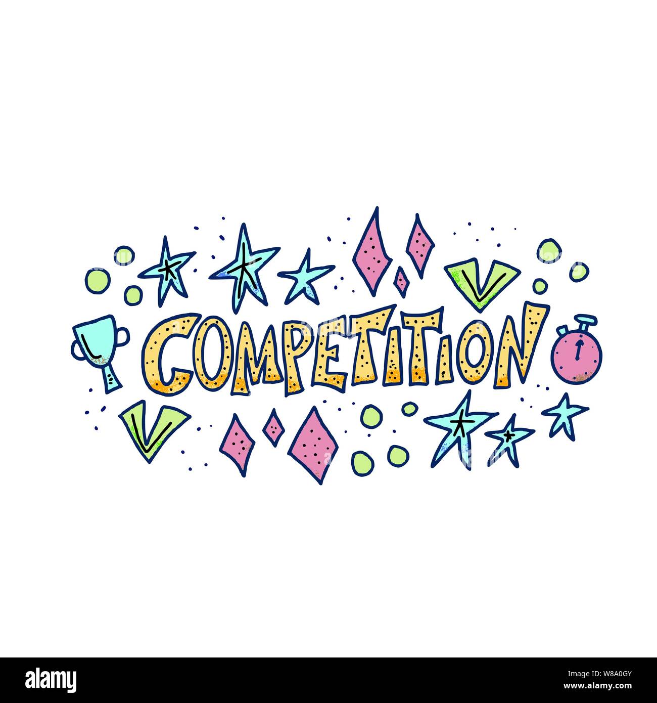 Competition emblem with decoration isolated on white background. Vector ...