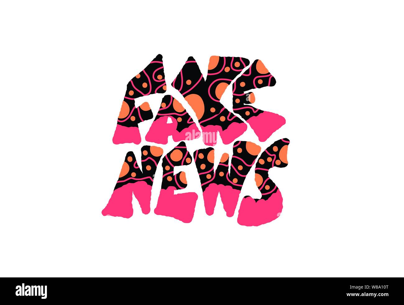 Fake news lettering isolated. Banner design template with stylized ...