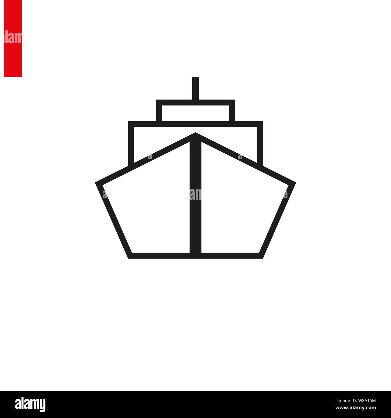 a ship isolated minimal single flat linear icon. Line vector icon for ...