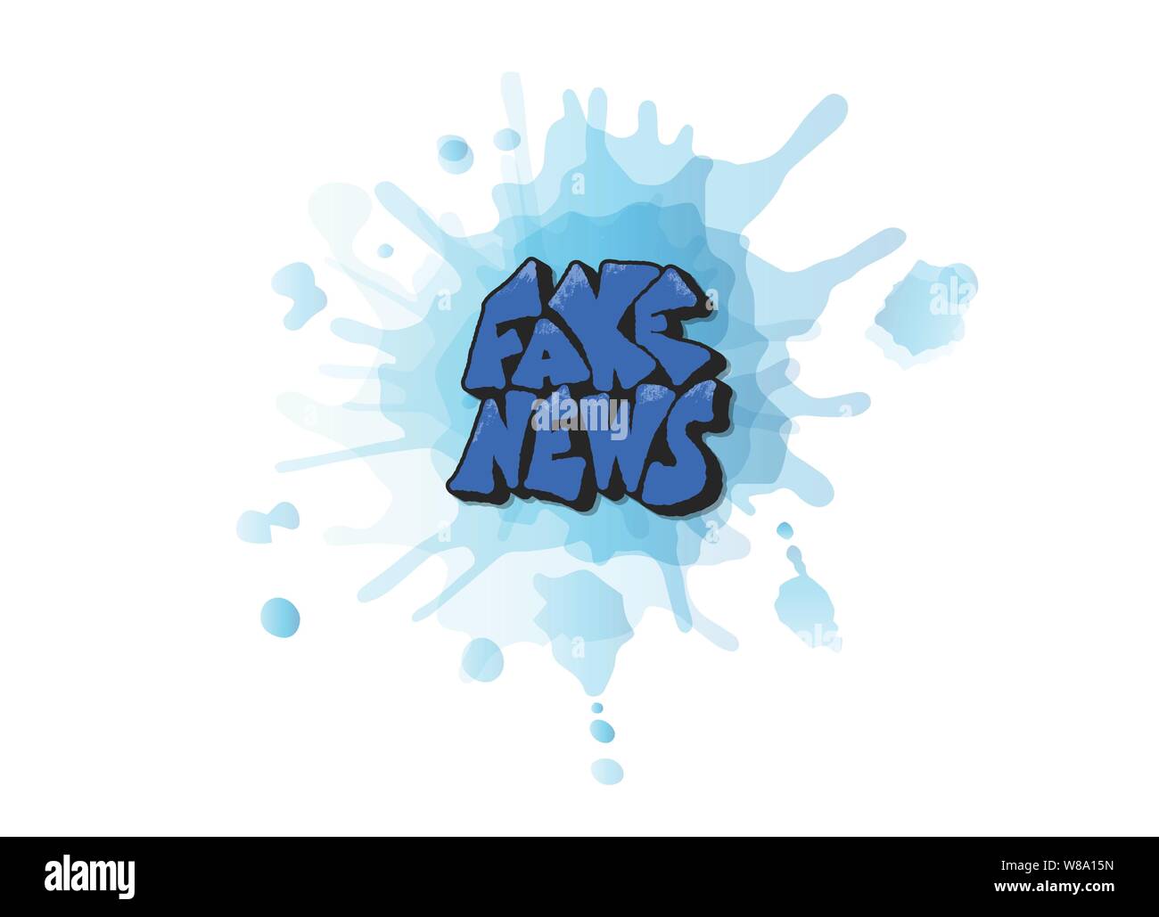 Fake news quote with watercolor texture. Banner design template with ...