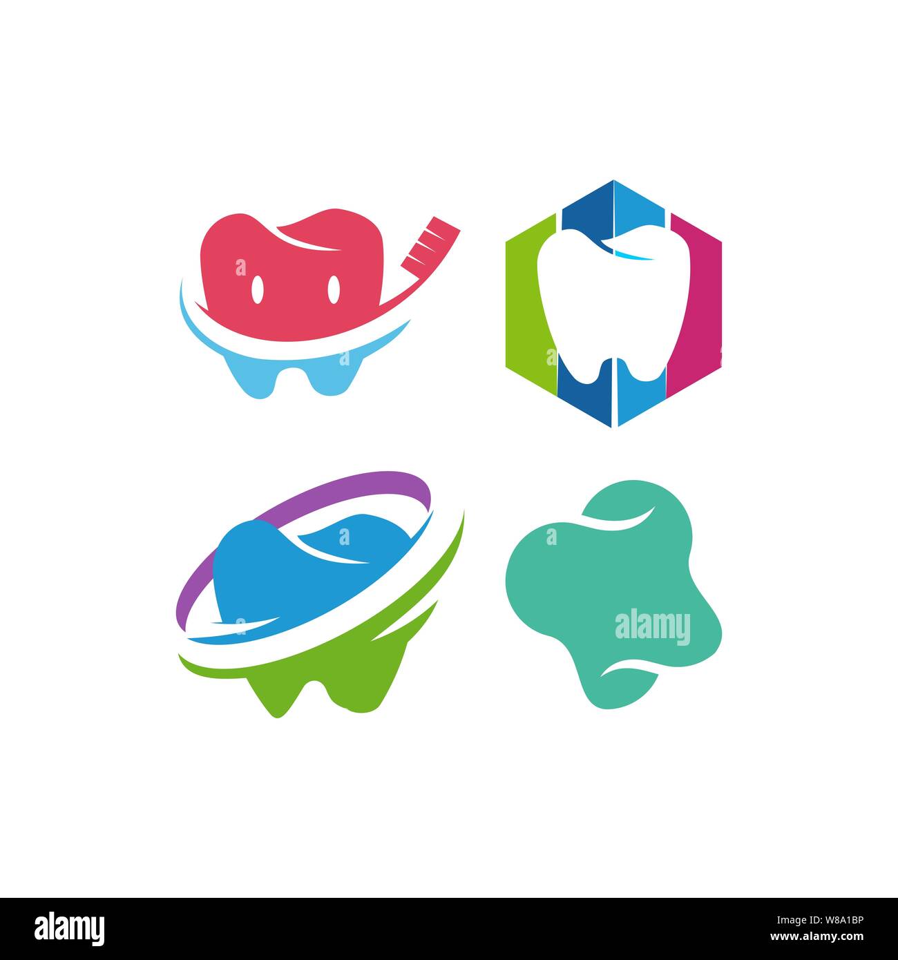 Dental Clinic Logo Tooth abstract design vector template Set Stock ...