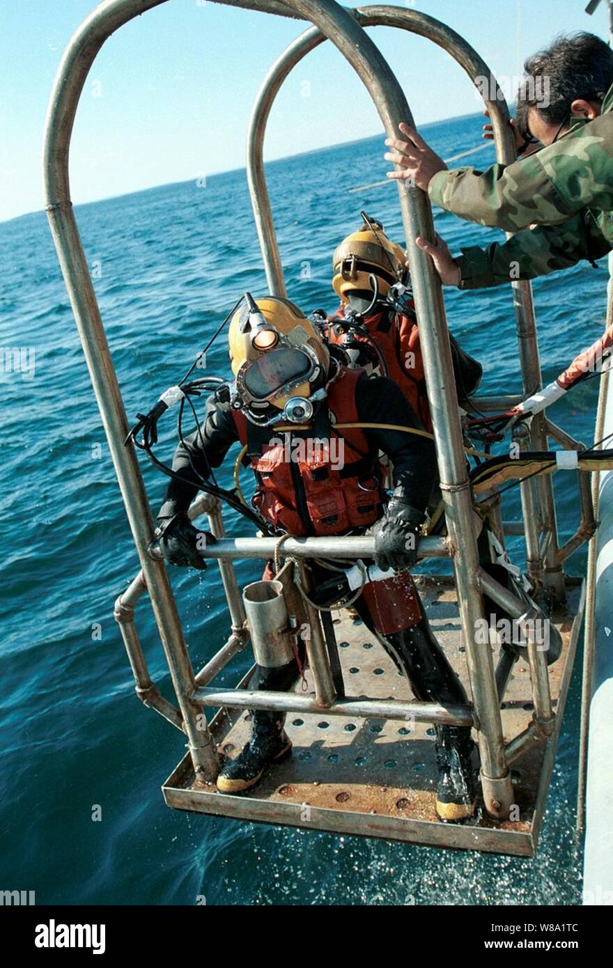 After completing 40 minutes of recovery work on the ocean floor U.S ...