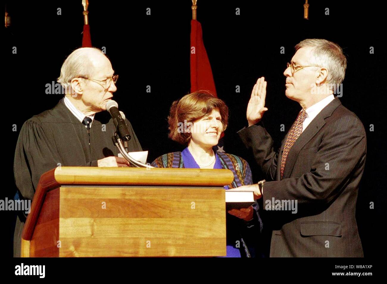 The Honorable Byron R. White (left), associate justice United States ...
