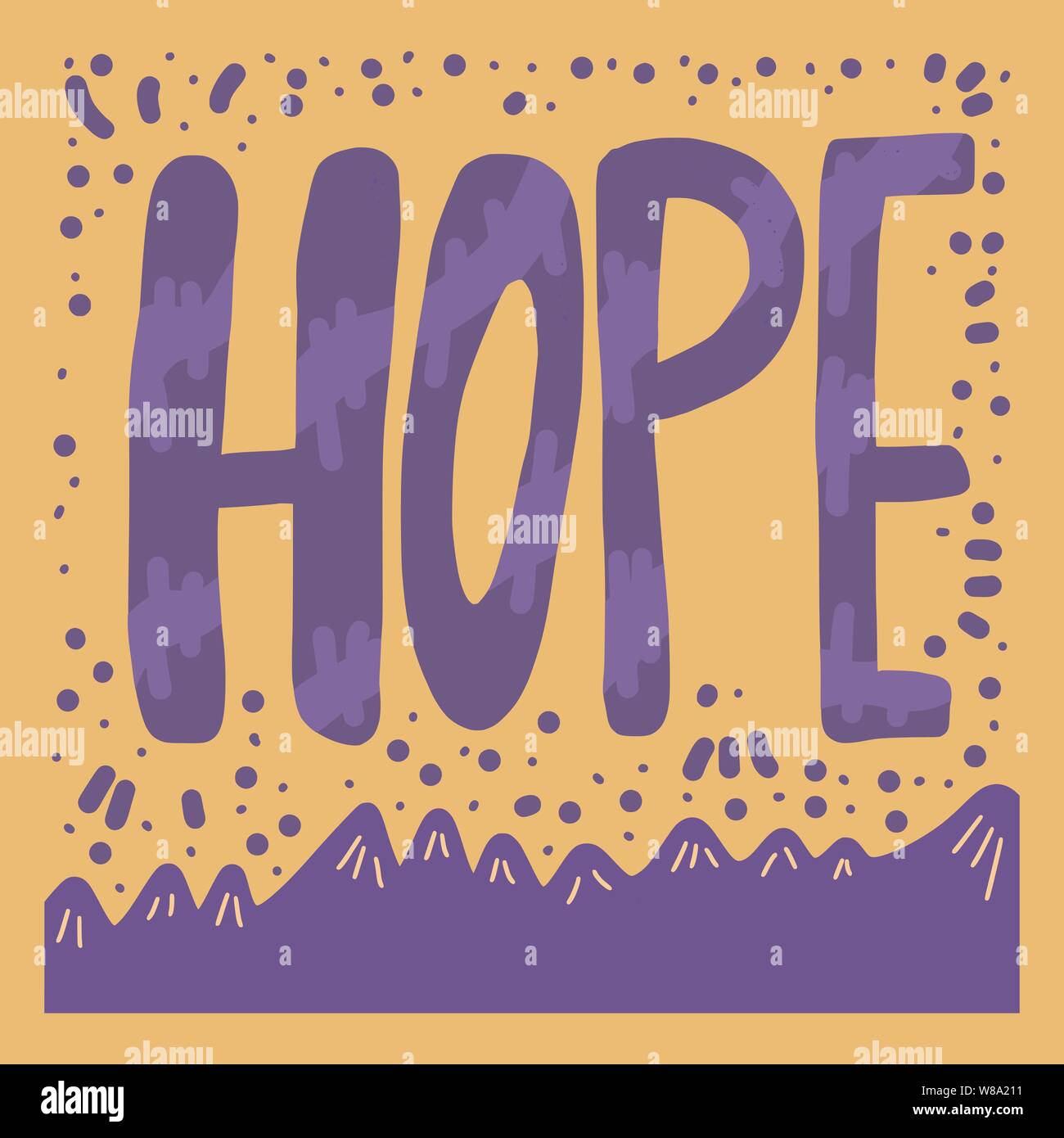 Hope lettering. Vector handdrawn Hope word with decoration Stock Vector ...