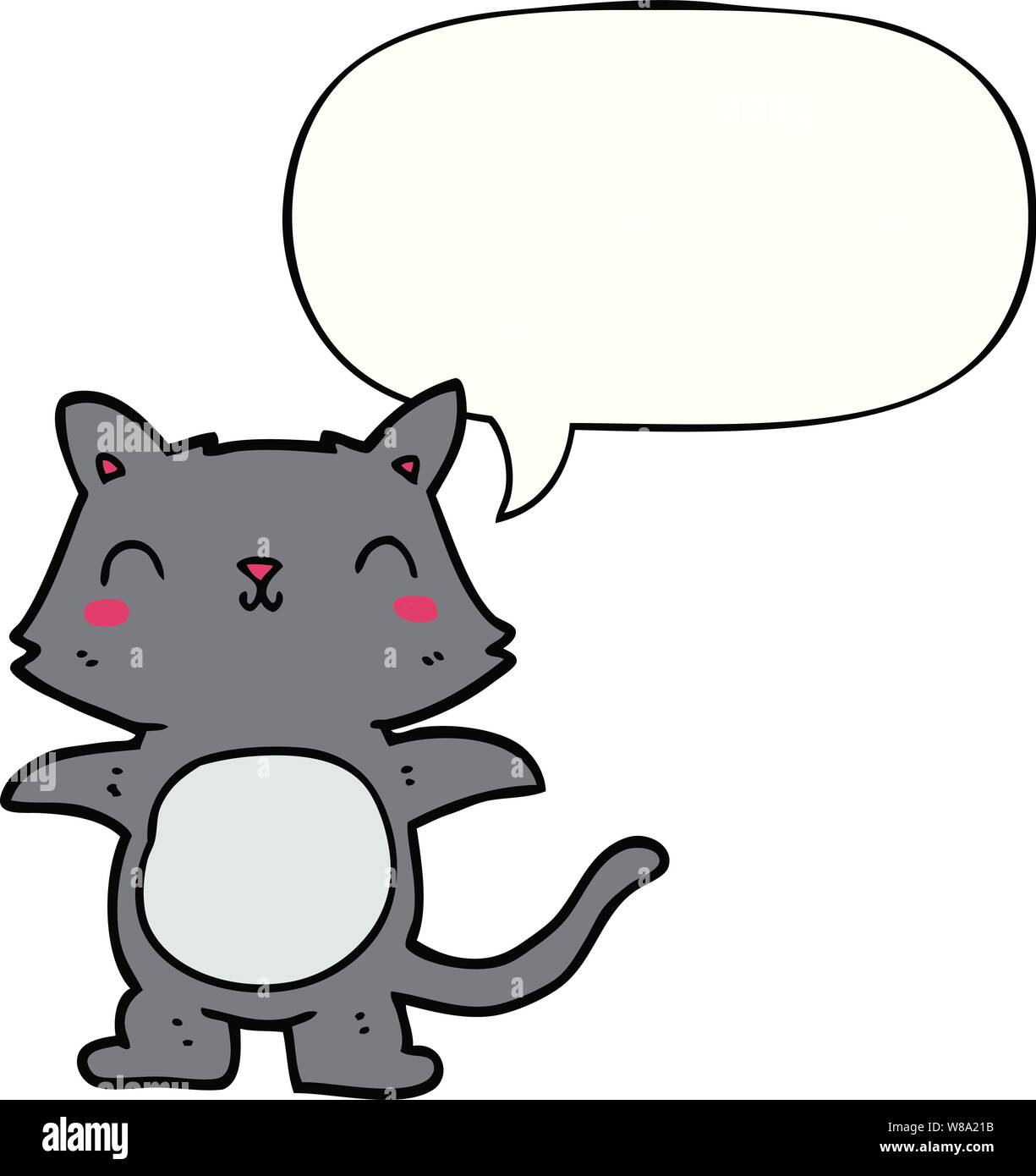 cartoon cat with speech bubble Stock Vector Image & Art - Alamy