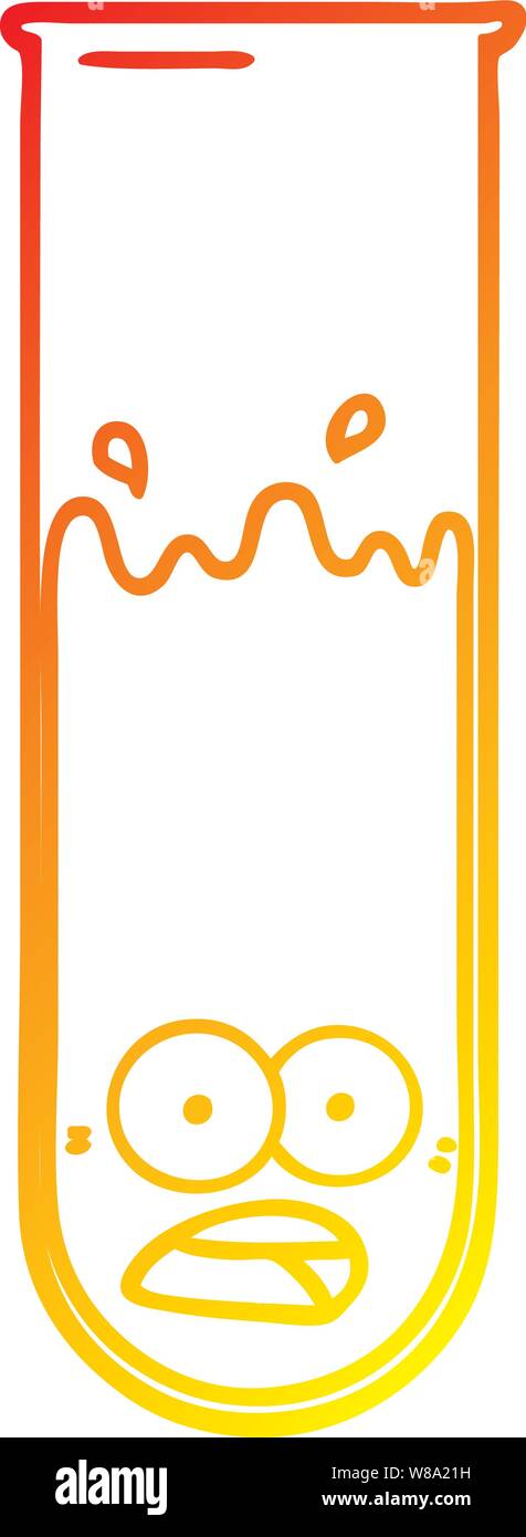warm gradient line drawing of a cartoon test tube Stock Vector Image ...