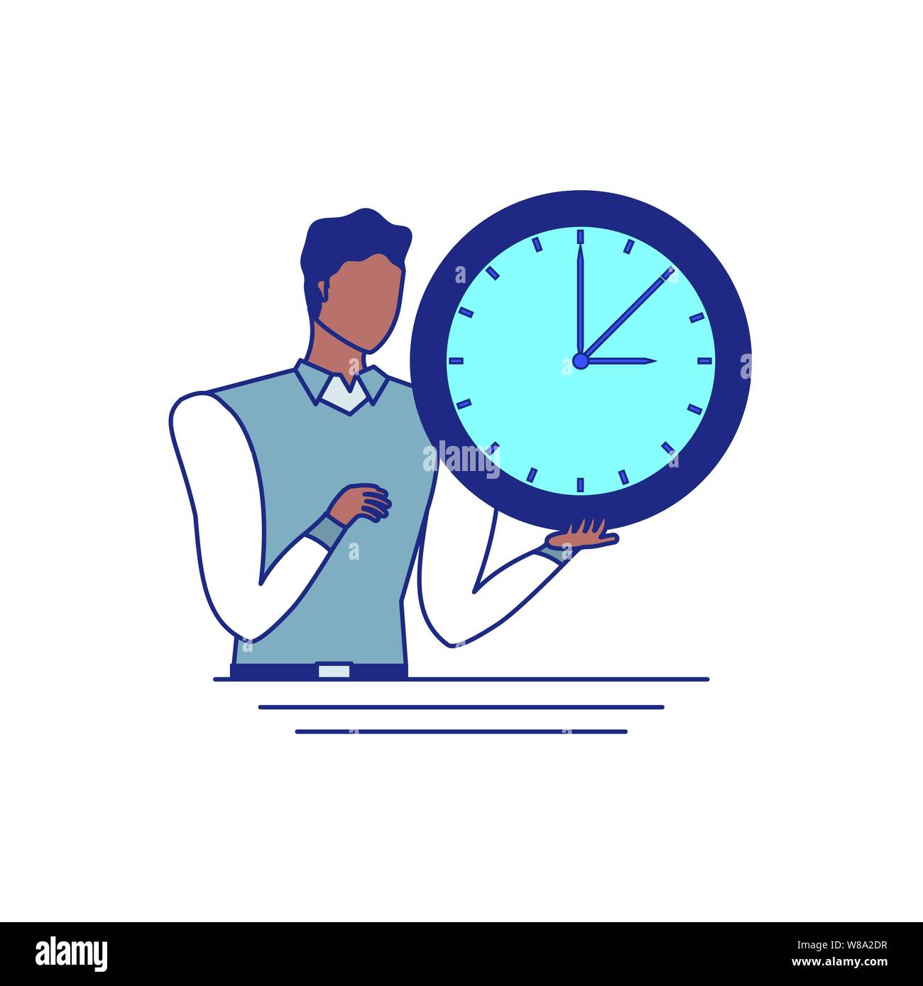 business man elegant with time clock vector illustration design Stock ...