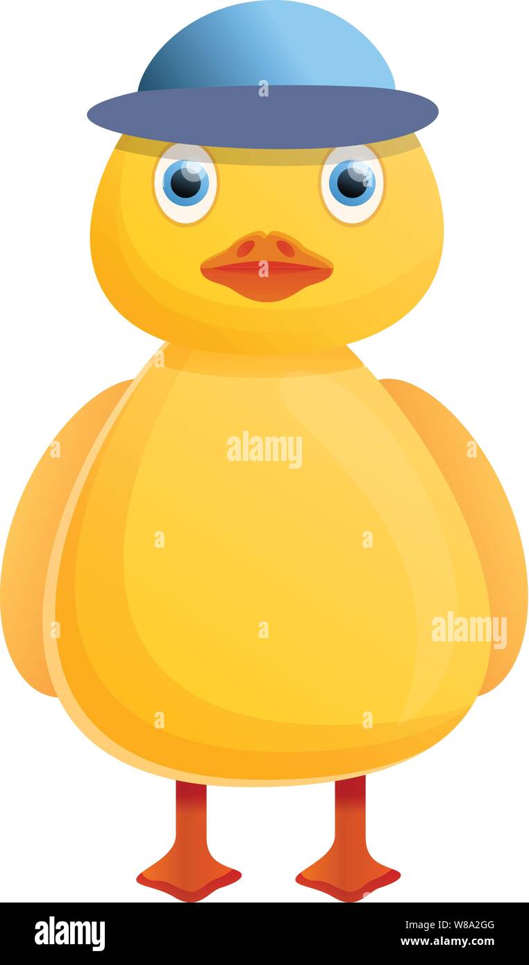 Yellow duck baseball cap icon. Cartoon of yellow duck baseball cap ...