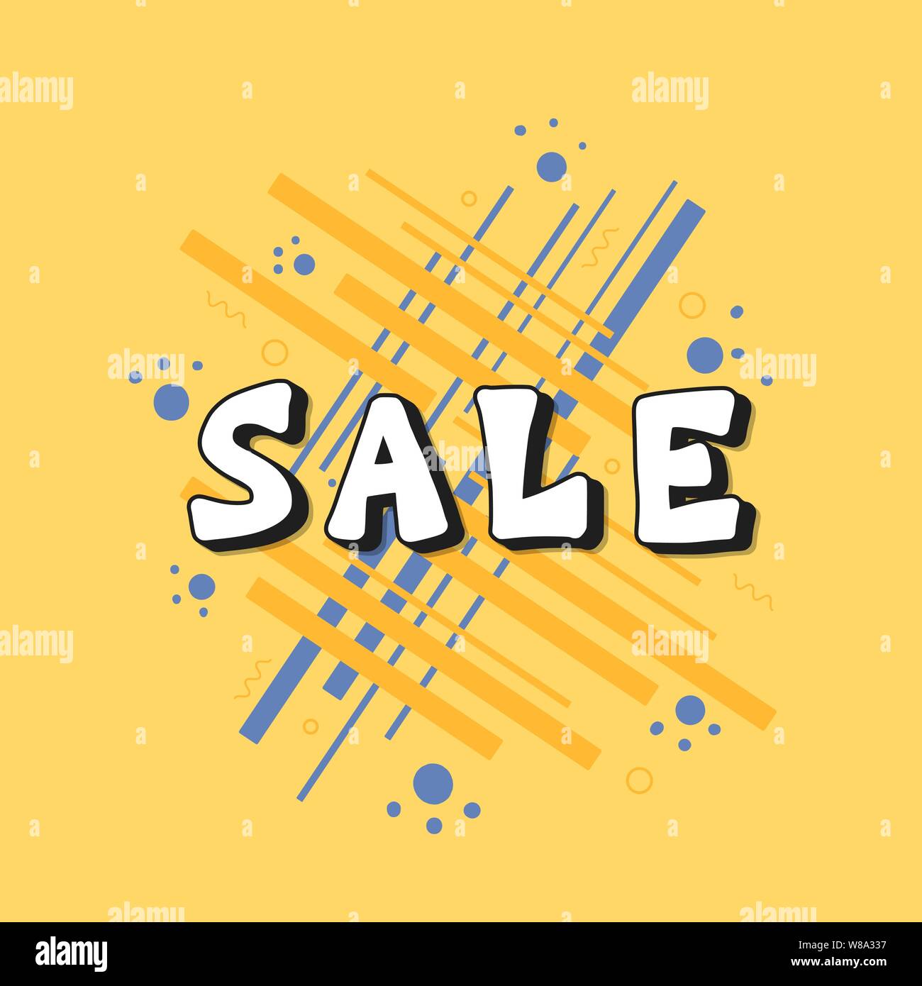 Sale text with geometric decoration. Vector lettering Stock Vector ...