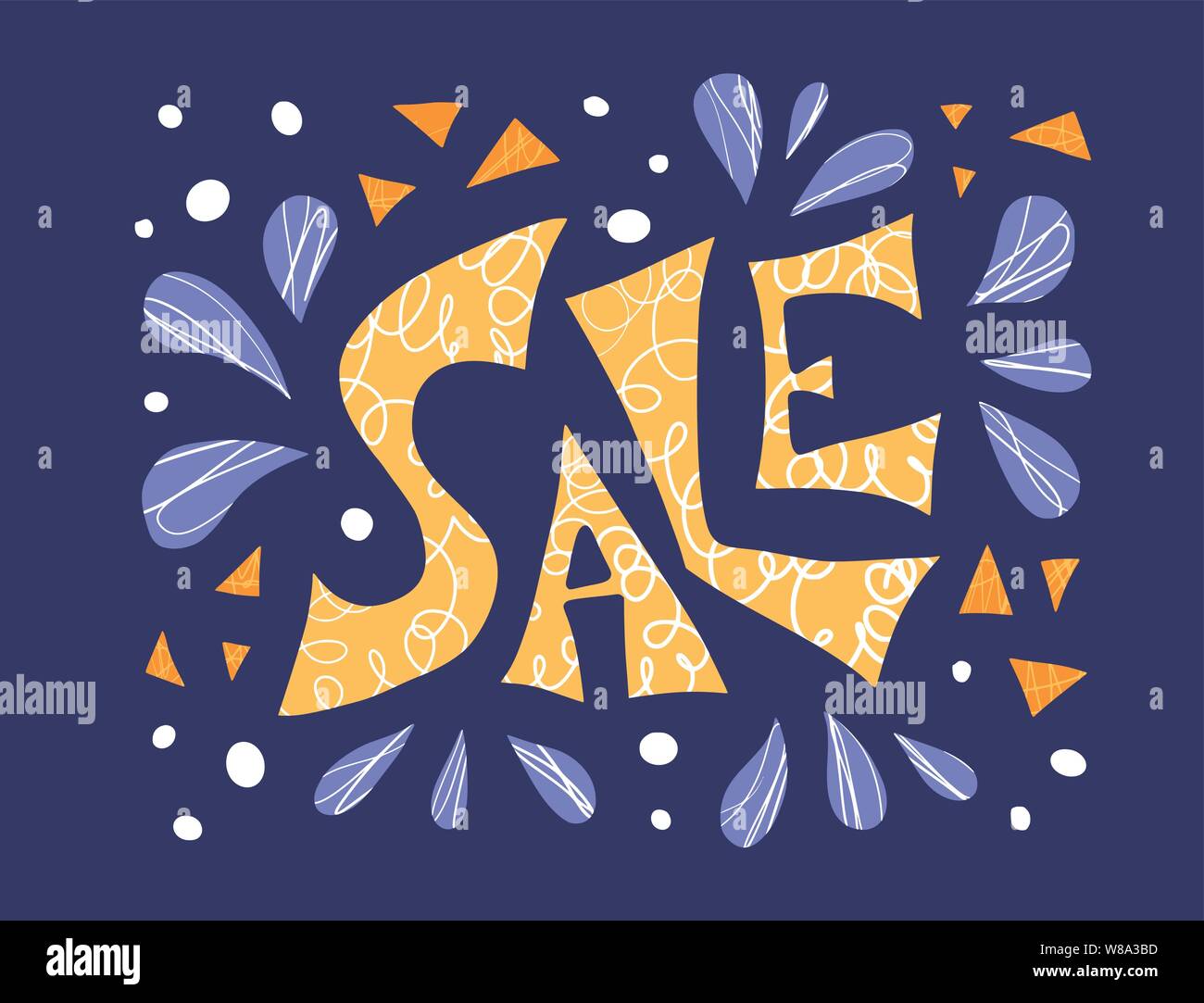 Sale text with decoration on dark background. Stylized promotion ...