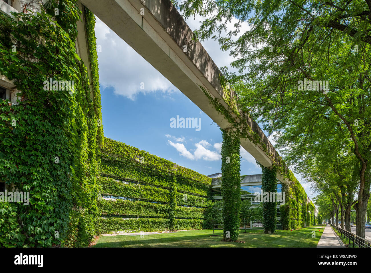 Cummins Corporate Office Building, designed by Kevin Roche Stock Photo ...