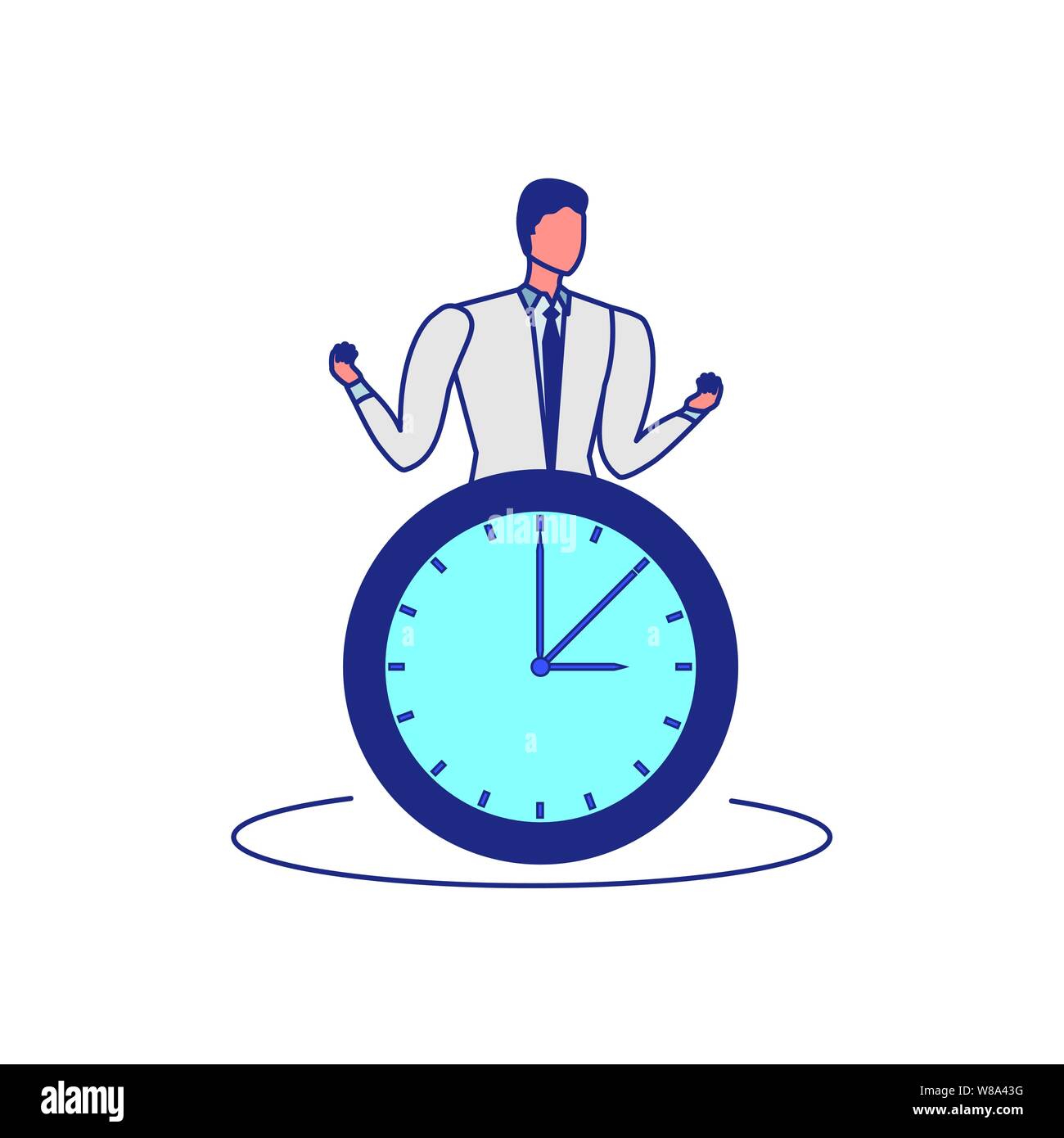 Businessman clock avatar character Stock Vector Images - Alamy