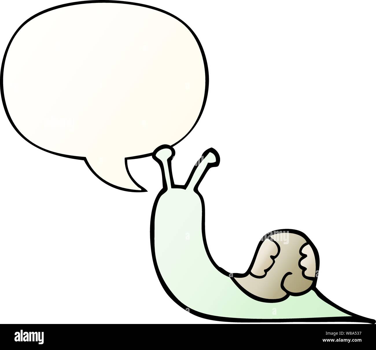 cartoon snail with speech bubble in smooth gradient style Stock Vector ...