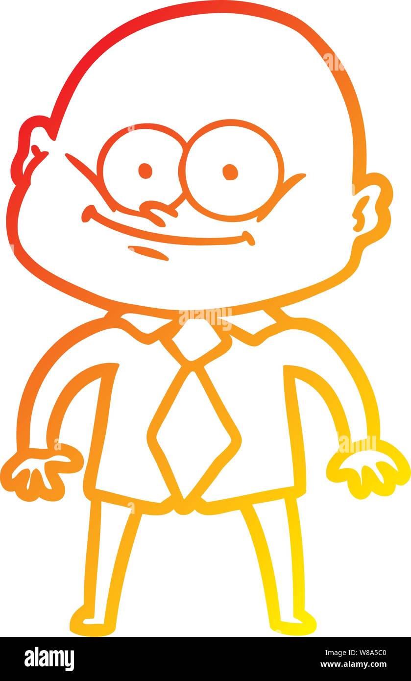 warm gradient line drawing of a cartoon manager man staring Stock ...