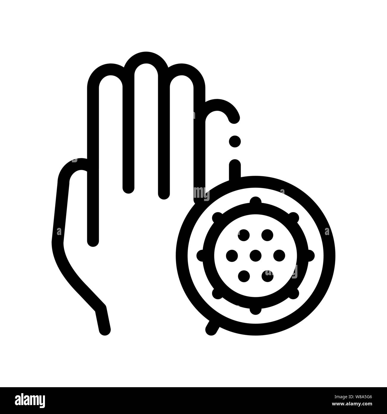 Bacteria Germ And Hand Vector Sign Thin Line Icon Stock Vector Image ...