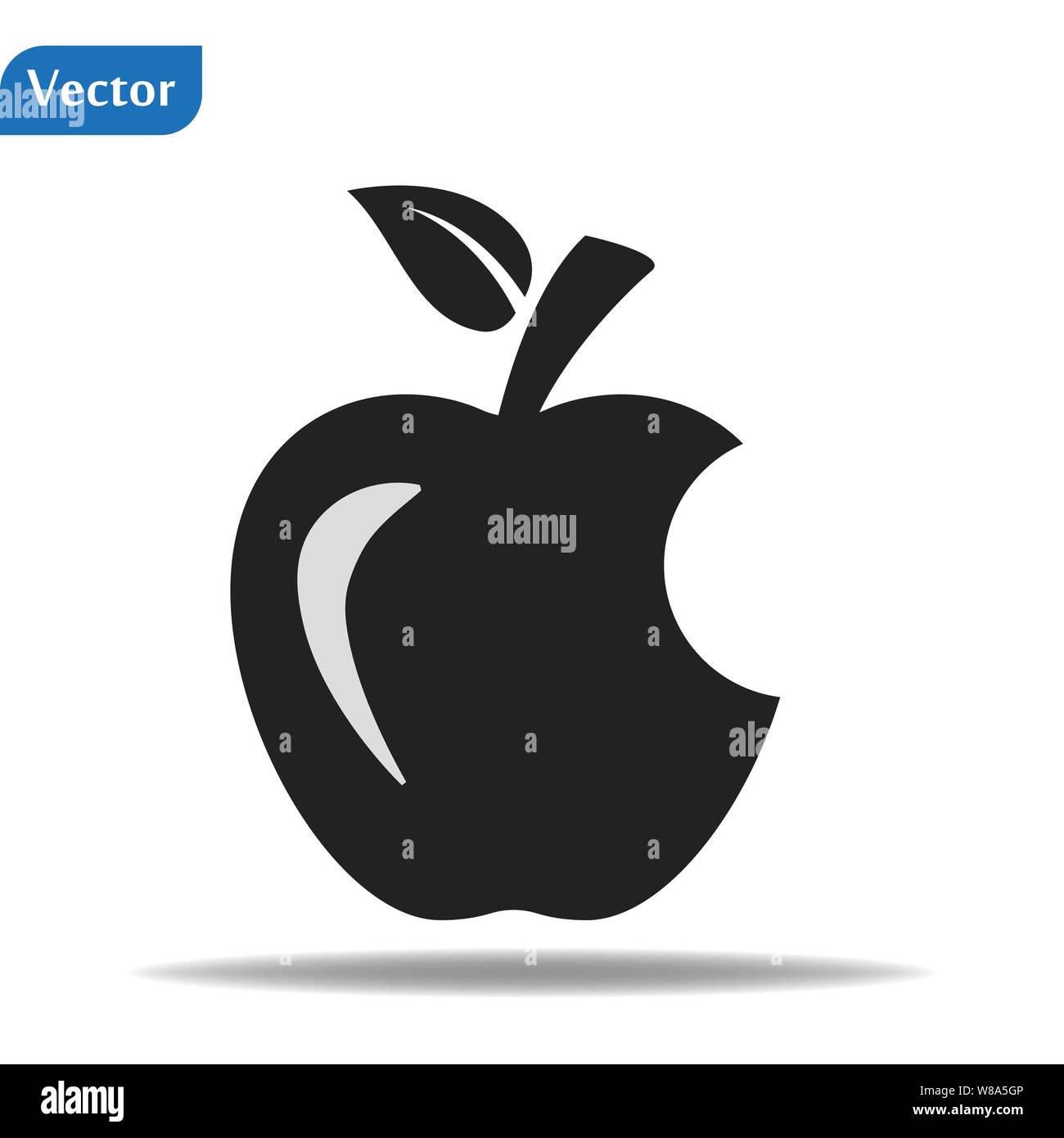 Bitten apple. Apple vector icon. Apple fruit illustration icon.Web ...
