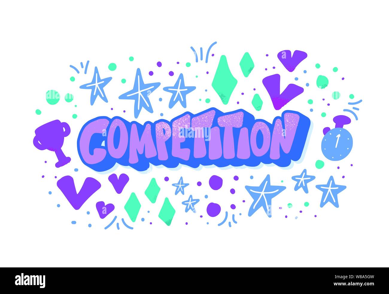 Competition emblem with decoration isolated on white background. Vector ...