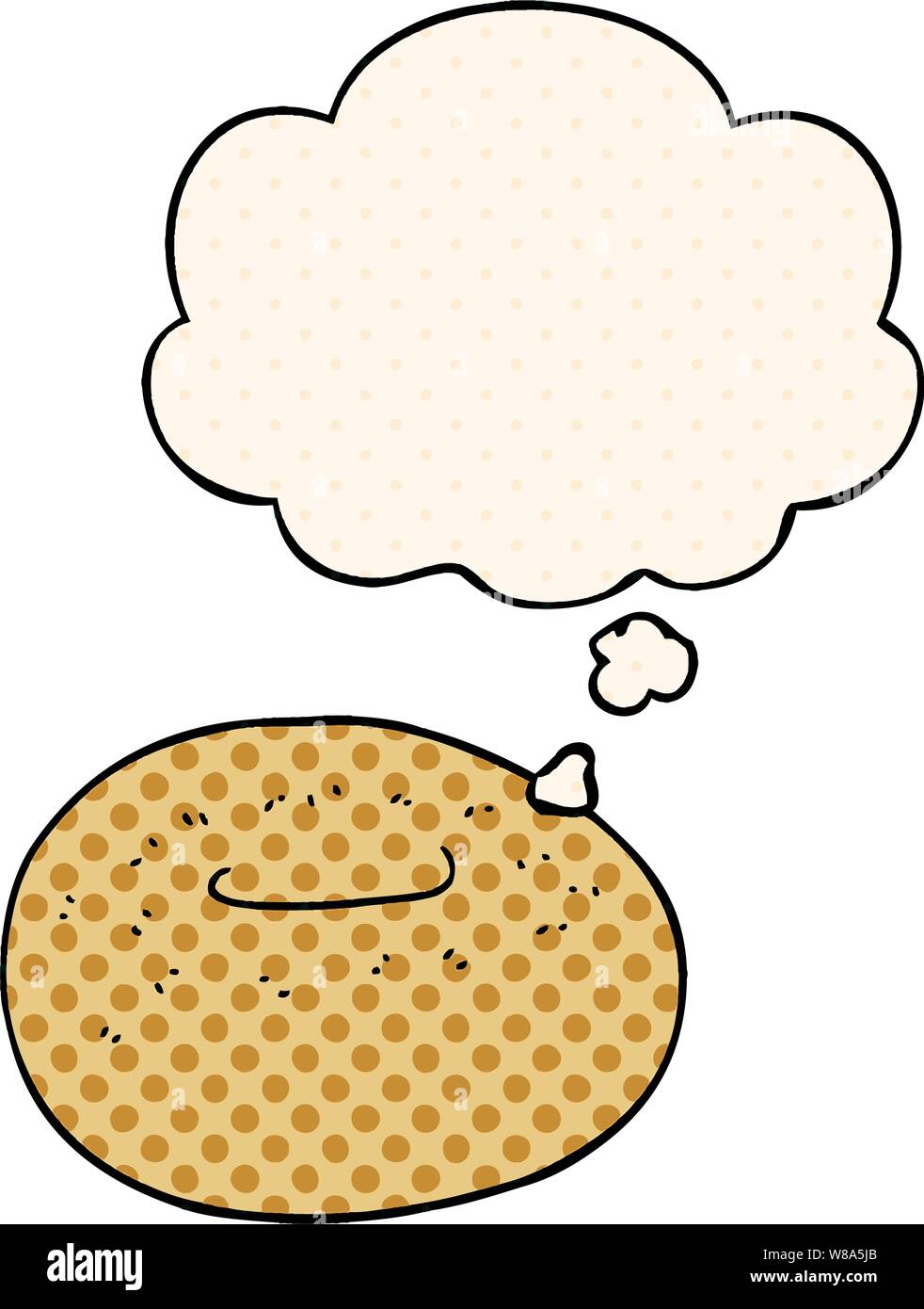 cartoon donut with thought bubble in comic book style Stock Vector ...