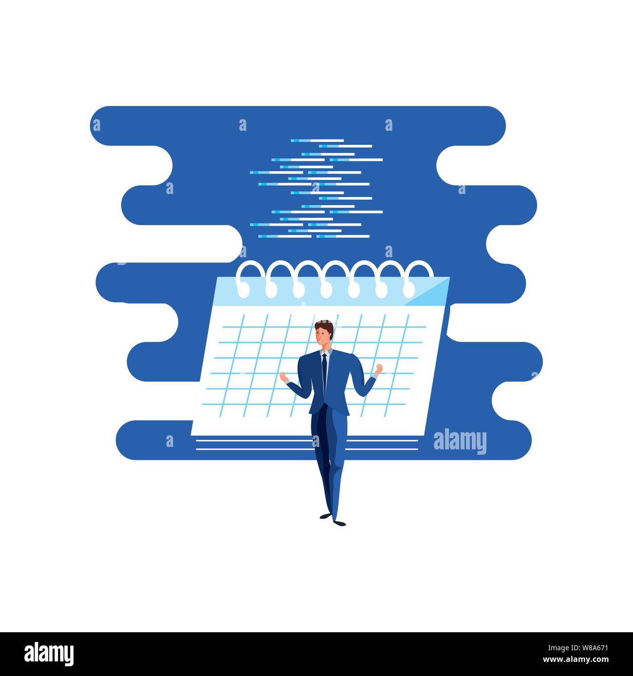 Business Man With Calendar Stock Vector Images - Alamy