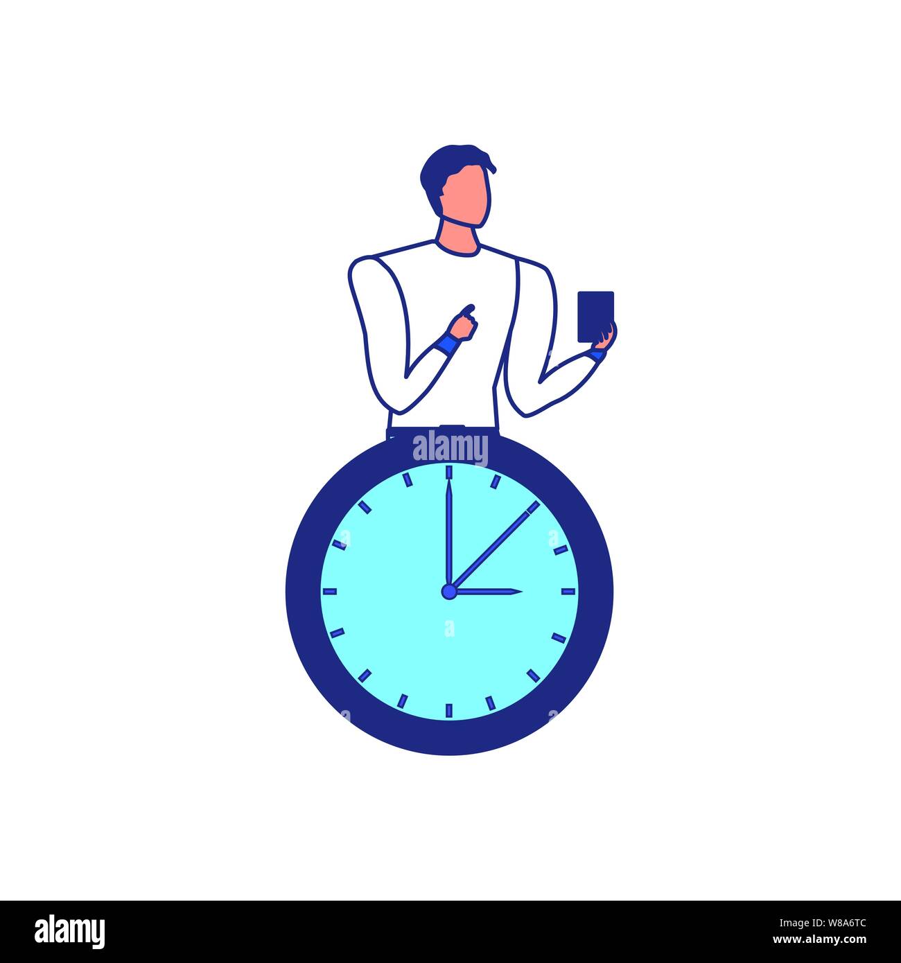 Businessman clock avatar character Stock Vector Images - Alamy