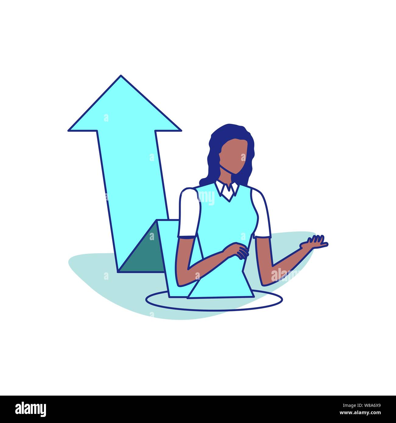 business woman elegant with arrow up vector illustration design Stock ...