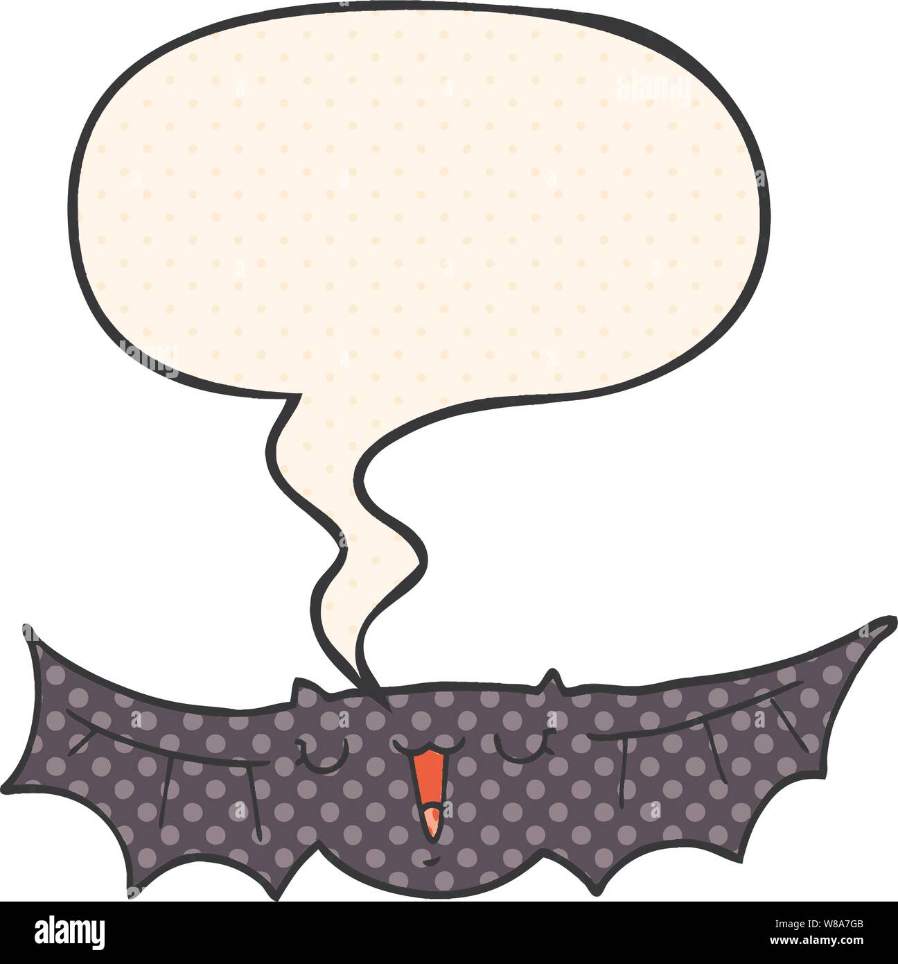 cartoon bat with speech bubble in comic book style Stock Vector Image ...