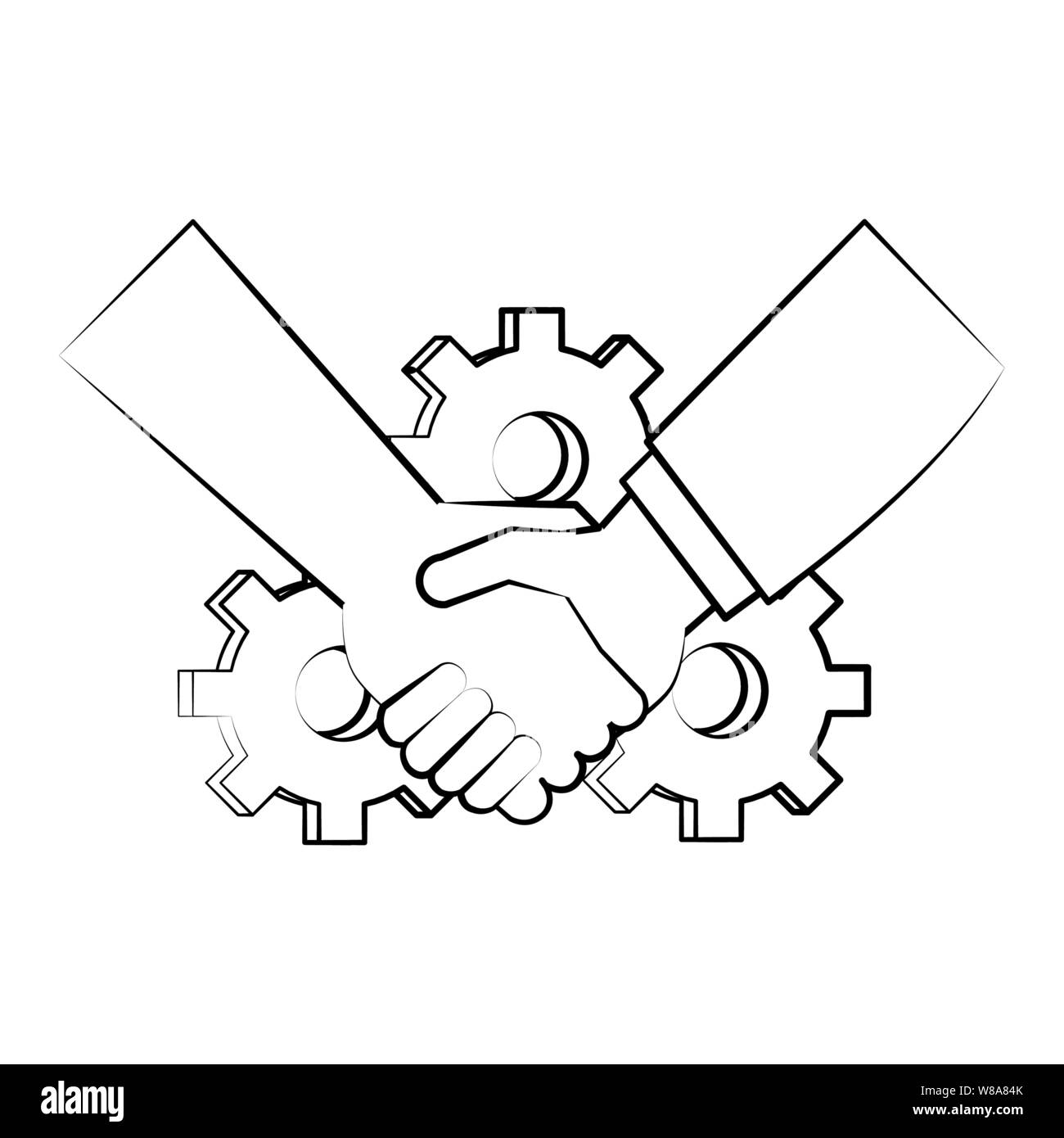 executive business corporate office cartoon drawing in black and white ...