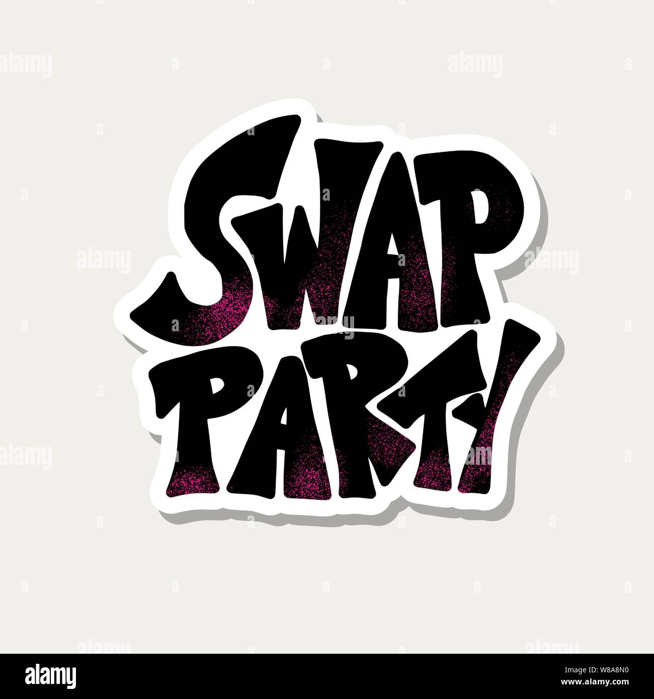 Swap Party sticker lettering isolated. Poster element for exchange ...