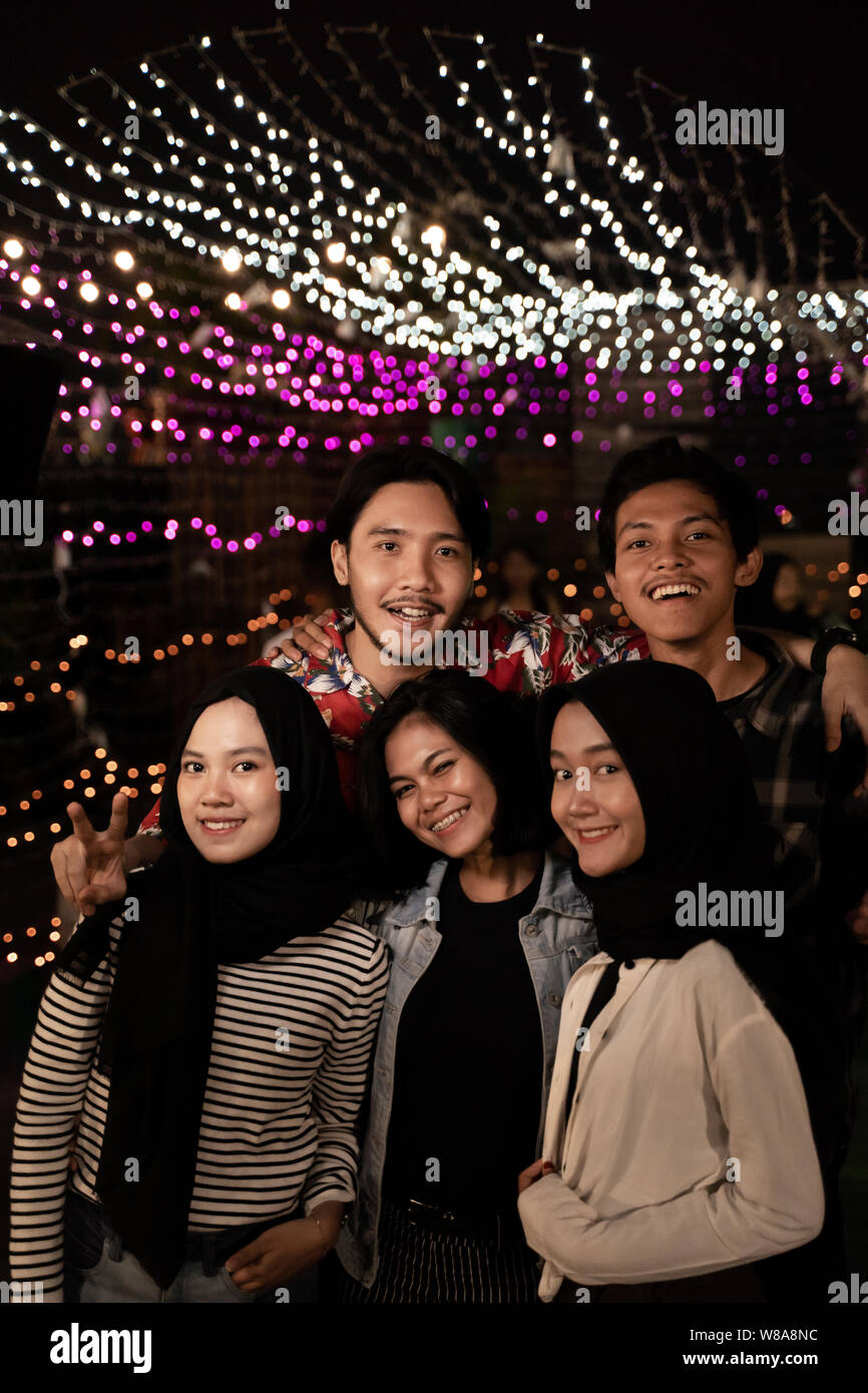 happy friends enjoy the night Stock Photo - Alamy