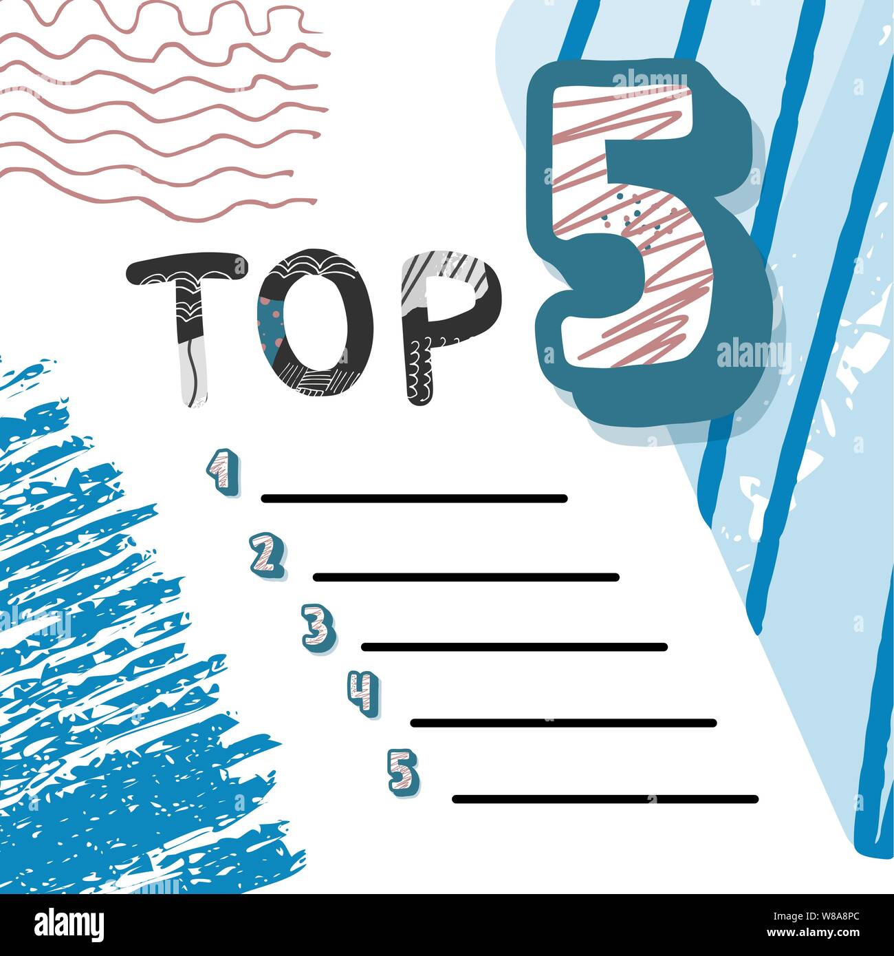 Top 5 news Stock Vector Images - Alamy