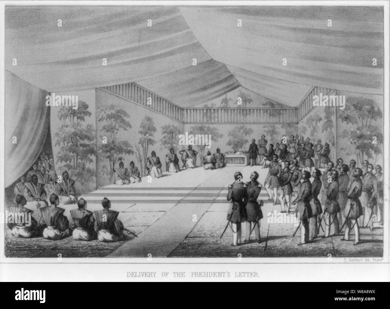 Delivery of the President's letter - T. Sinclair's Lith., Philada Stock ...