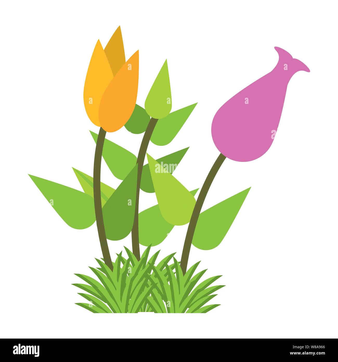 flowers tropical spring floral cartoon Stock Vector Image & Art - Alamy