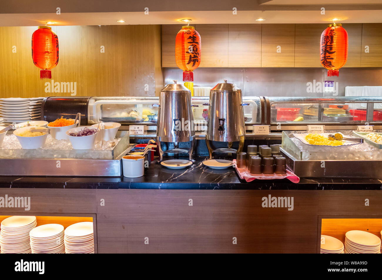 Buffet style Japanese food is served in a hotel Stock Photo - Alamy