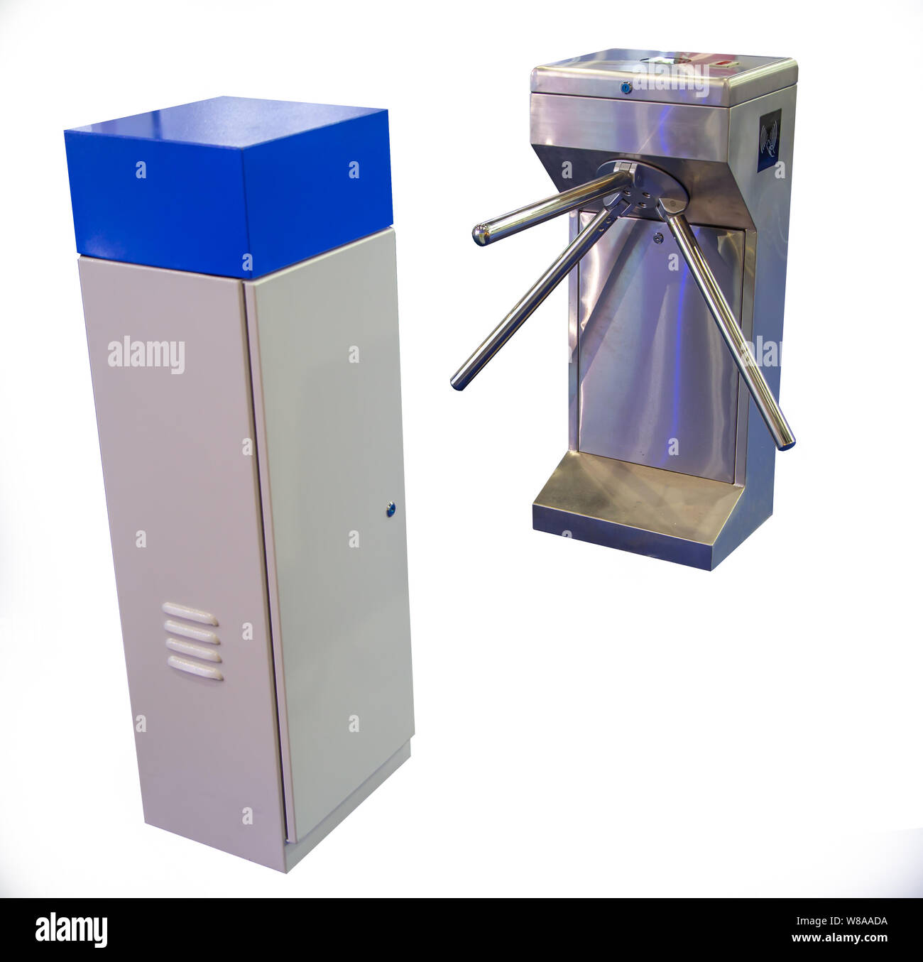 Automatic access control ticket barrier isolated on white background ...