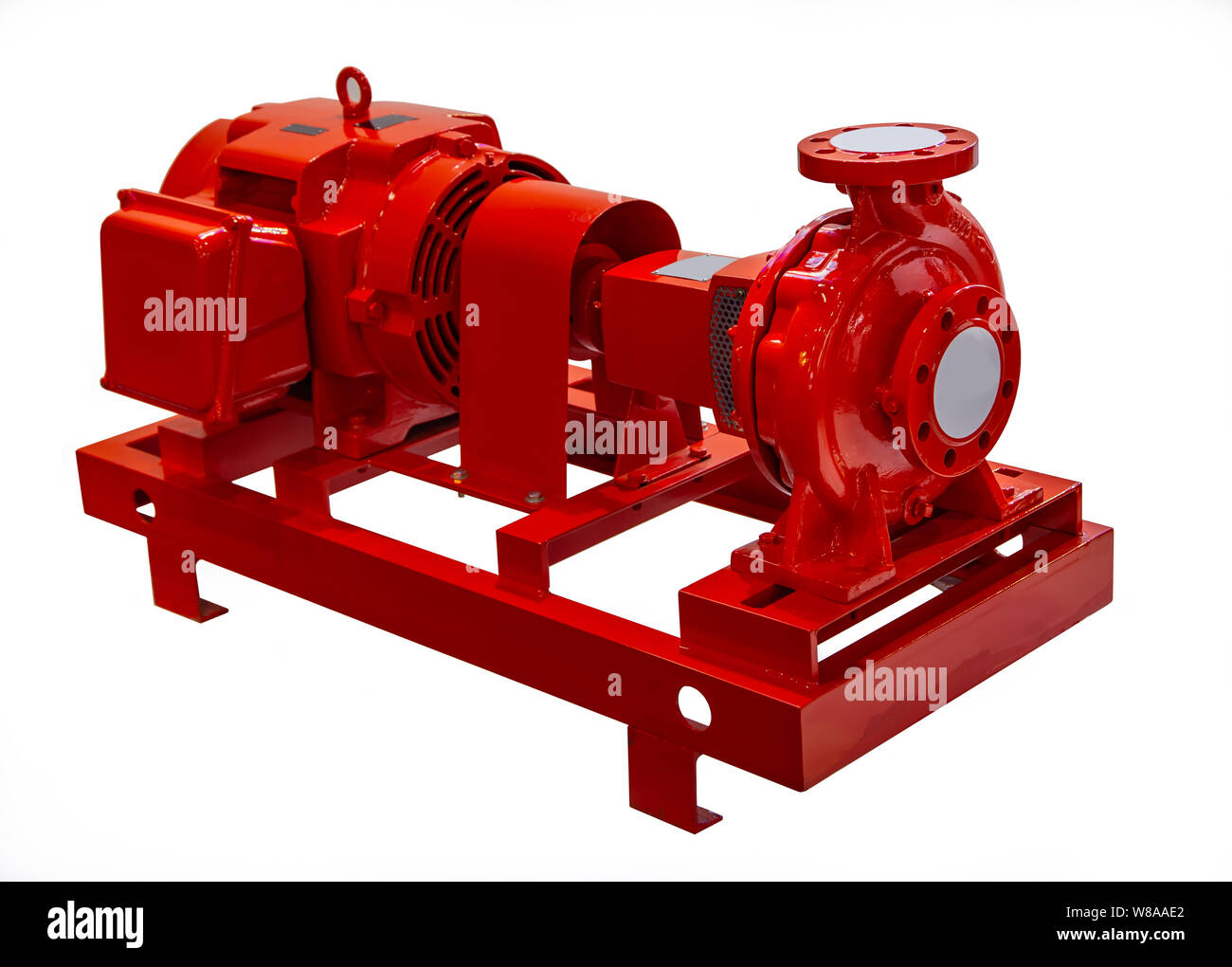 Fire water pump package, fire fighting pump isolated on white ...