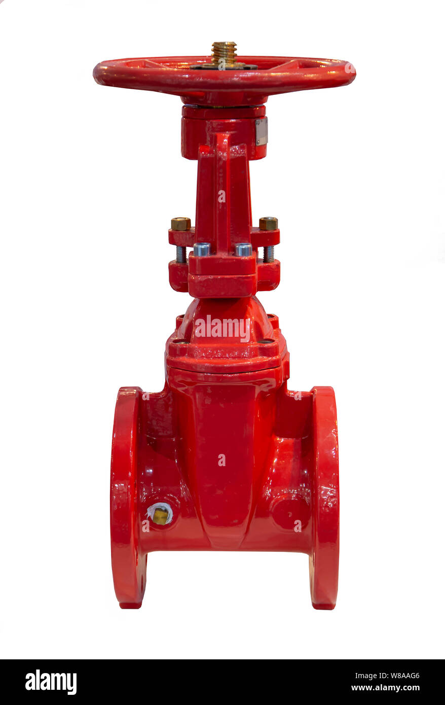 Gate valve flange connection non rising stem isolated on white ...