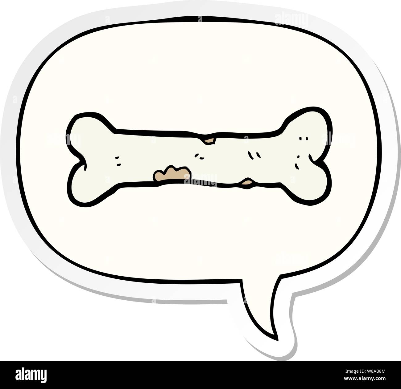 cartoon bone with speech bubble sticker Stock Vector Image & Art - Alamy