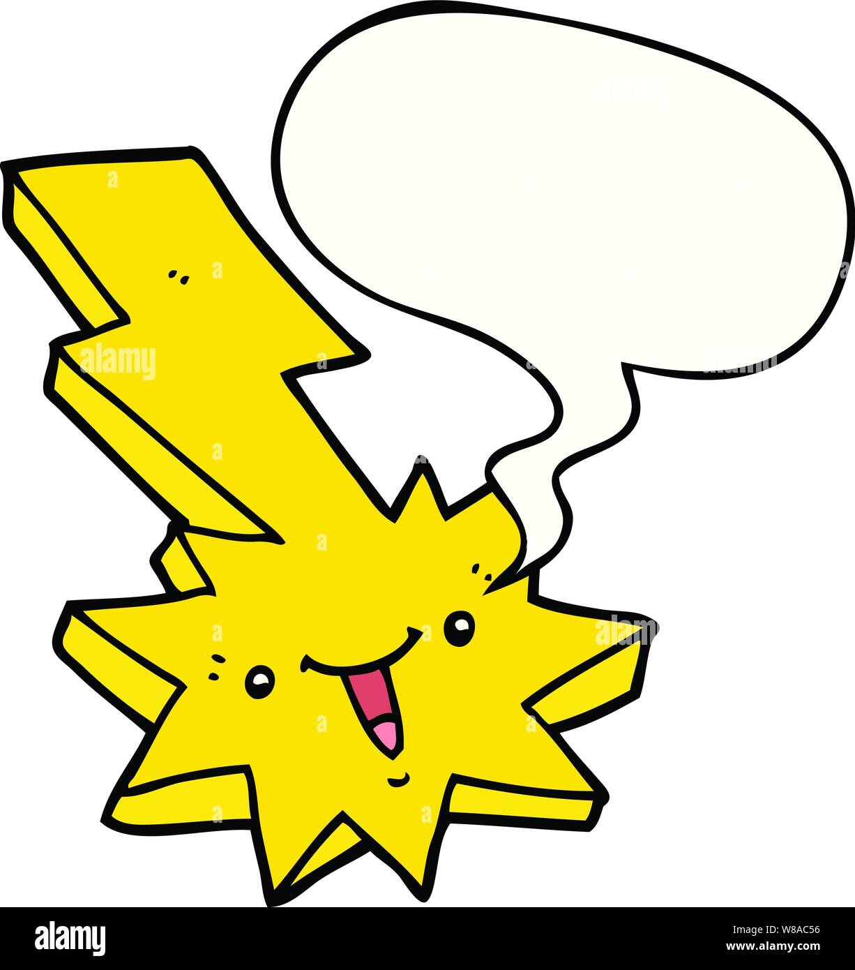 cartoon lightning strike with speech bubble Stock Vector Image & Art ...