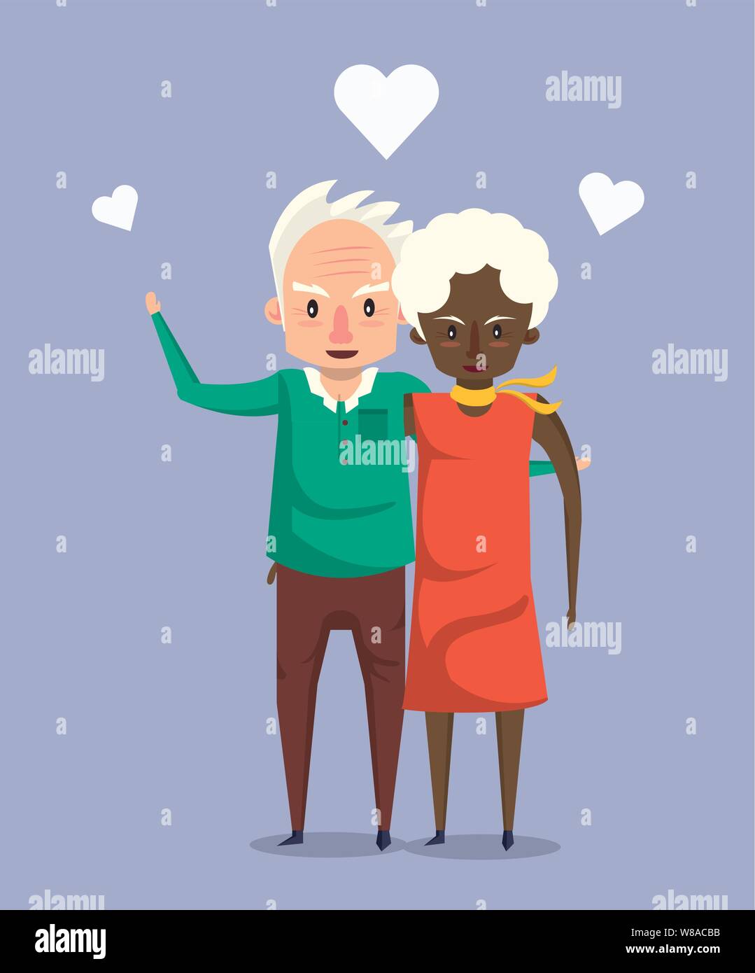 Beautiful elderly couple smiling cartoon Stock Vector Image & Art - Alamy