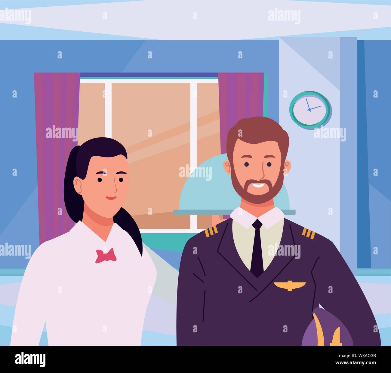 Professionals workers couple smiling cartoons Stock Vector Image & Art ...